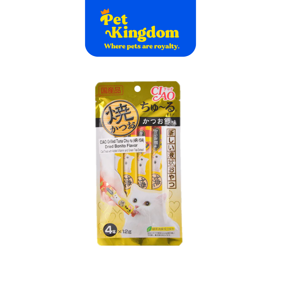 4R104 - CIAO GRILLED TUNA CHURU DRIED BONITO FLAVOR 12GX4 – Pet Kingdom