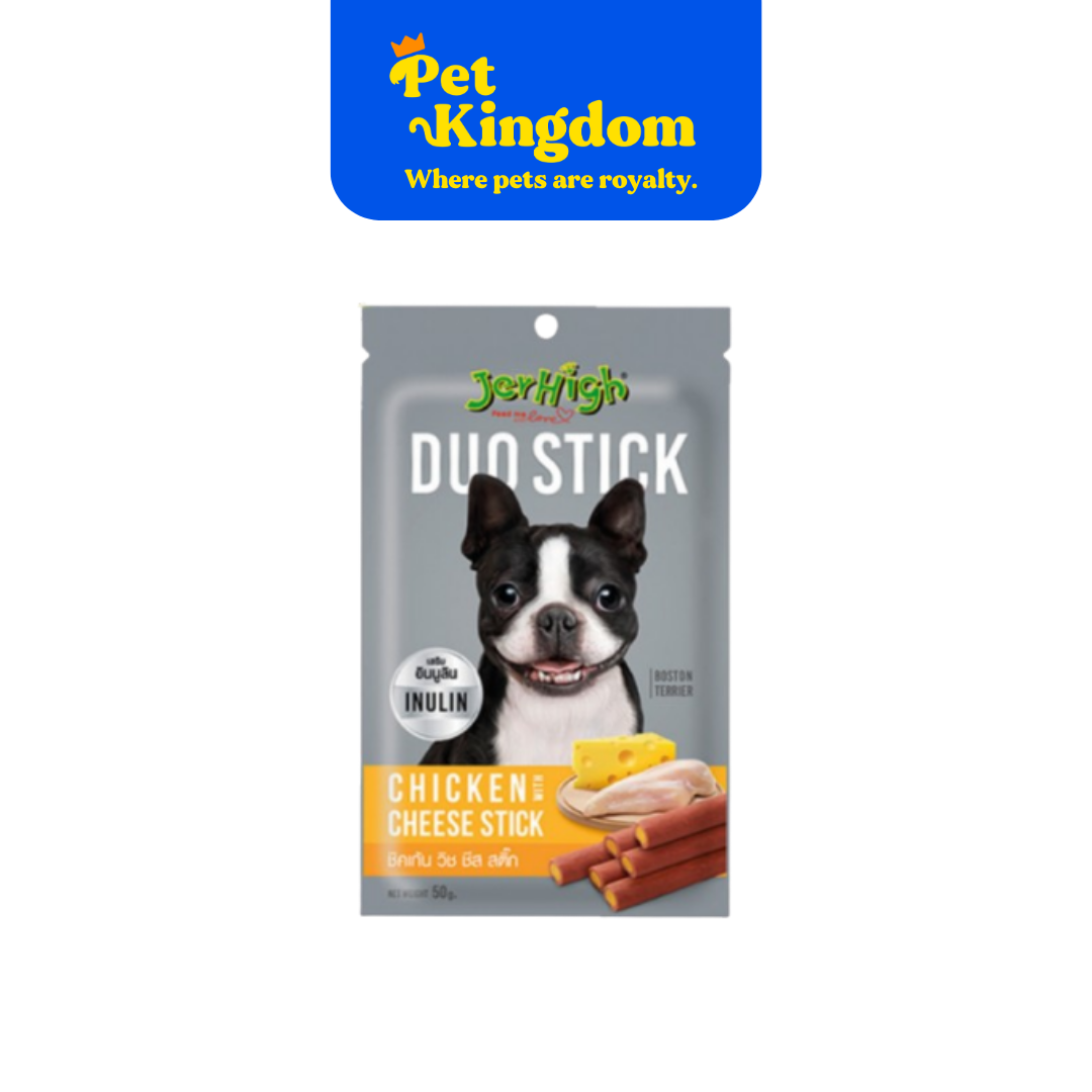 JERHIGH DUO CHICKEN WITH CHEESE STICK 50G.. (12PKS/BOX) – Pet Kingdom