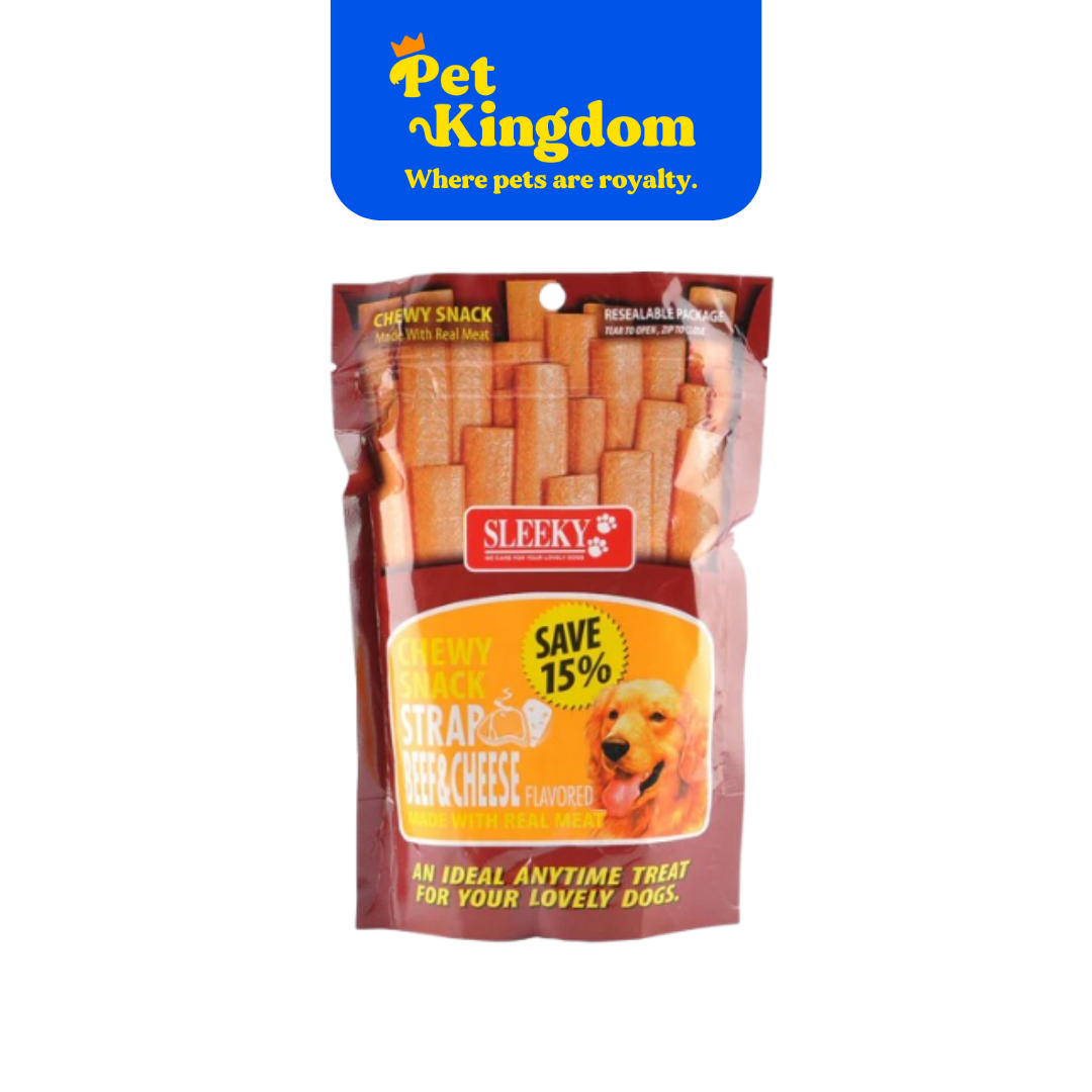 SLEEKY - CHEWY TREATS STRAP BEEF & CHEESE (175G) – Pet Kingdom