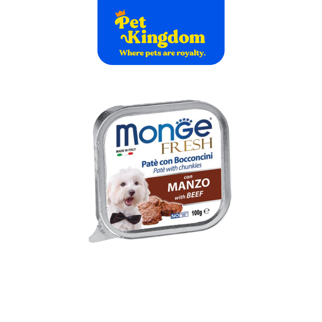 MONGE FRESH 100G. - BEEF/MANZO (32PC/BOX) – Pet Kingdom