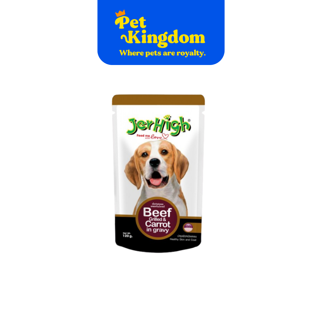 JERHIGH POUCH BEEF GRILLED & CARROT IN GRAVY 120G – Pet Kingdom